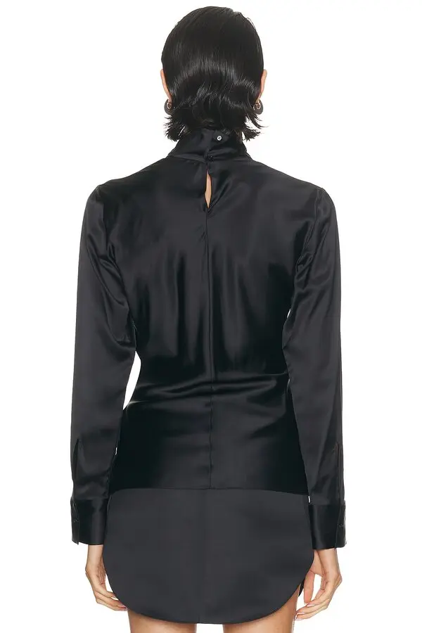 COURREGES Off-shoulder Satin Top