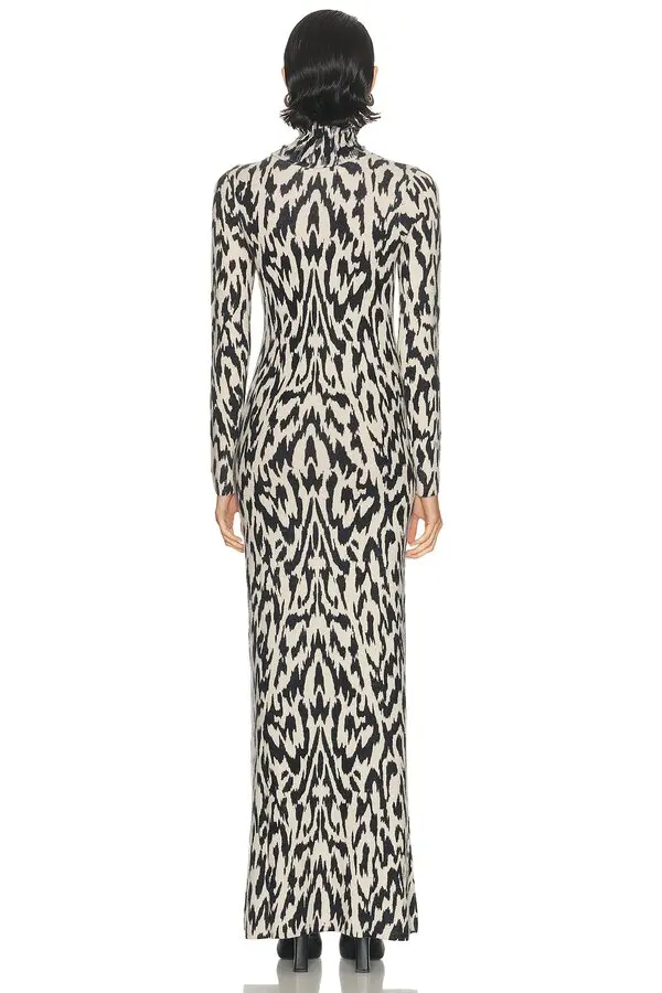 Brandon Maxwell Camille Turtleneck Dress - Abstract Leopard