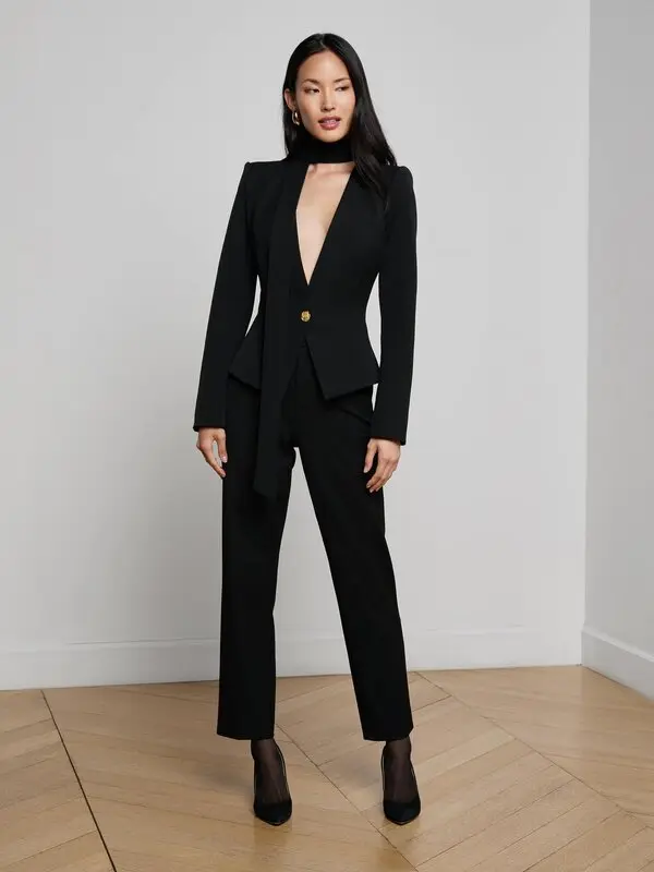 L'Agence Romy Tie Neck Blazer