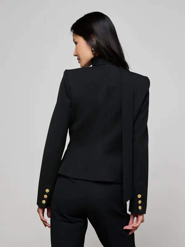 L'Agence Romy Tie Neck Blazer
