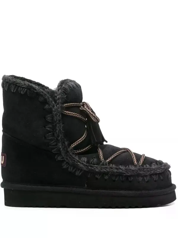 Mou Calf Suede Whipstitch Ankle Boots