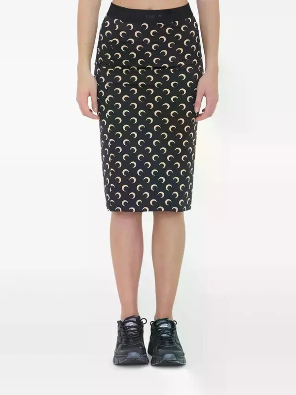 MARINE SERRE Moon Print Midi Skirt