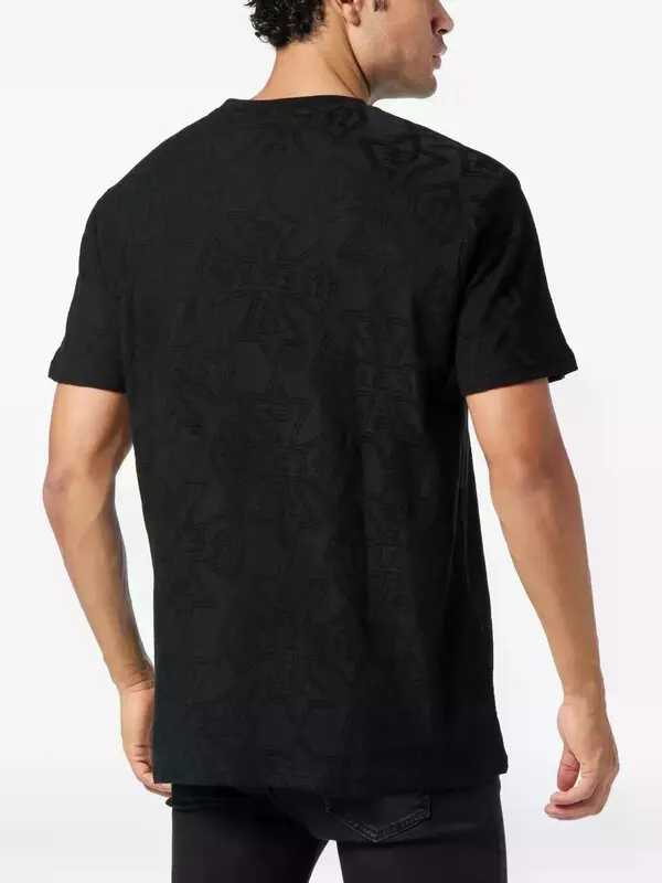 Philipp Plein Monogram-pattern Cotton T-shirt - Black