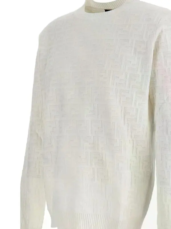 Fendi Crew-neck Ribbed Sweater - Neutrals