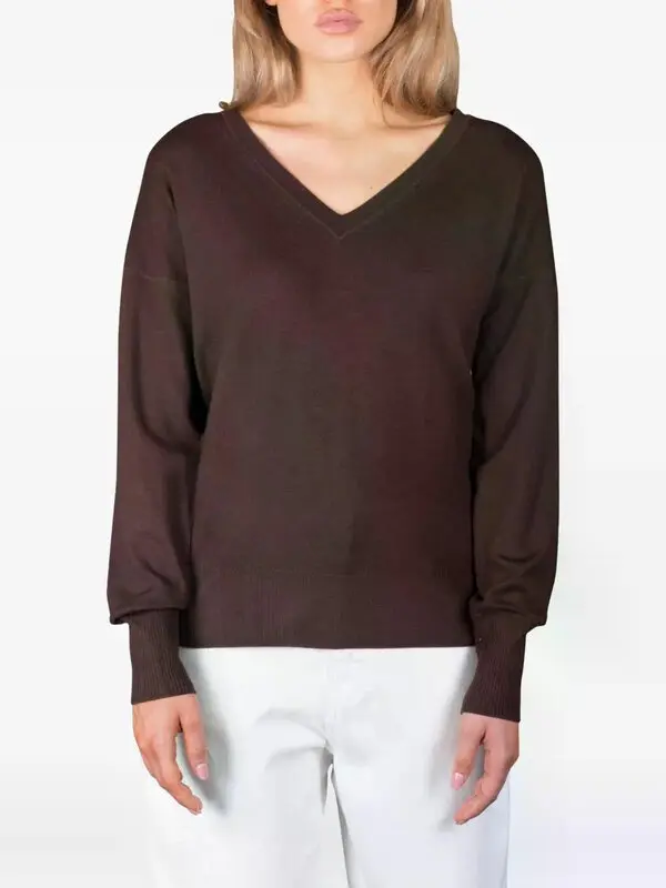MOORER V-neck Long Sleeve Sweater