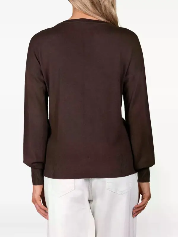 MOORER V-neck Long Sleeve Sweater
