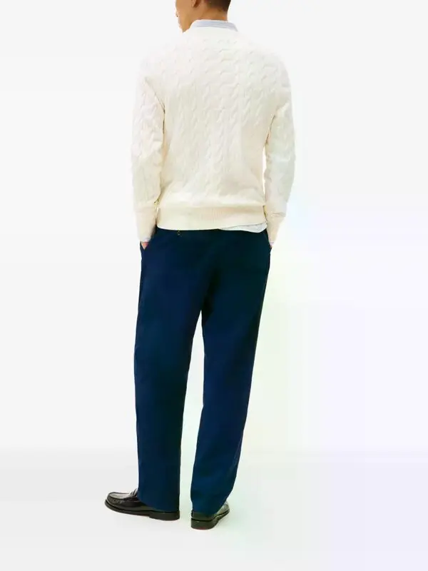Tommy Hilfiger Logo-embroidered Cable-knit Sweater