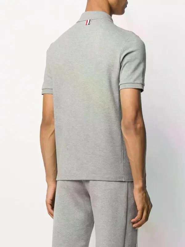 Thom Browne 4-bar Piqué Polo Shirt - Grey