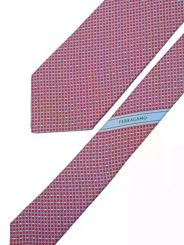 FERRAGAMO Patterned Necktie - Red