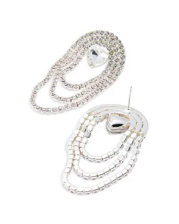 Aqua Salvo Heart Rhinestone Drop Earrings
