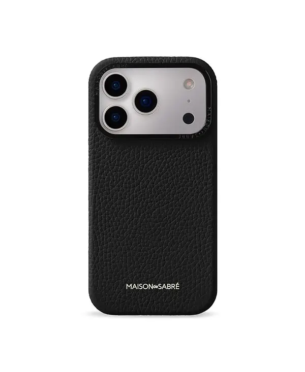 MAISON DE SABRE Leather Phone Case - Black Caviar