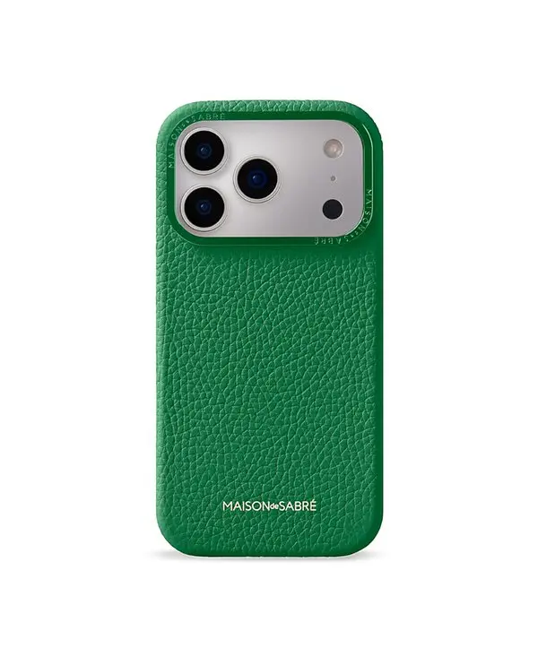 MAISON DE SABRE Leather Phone Case - Emerald Green
