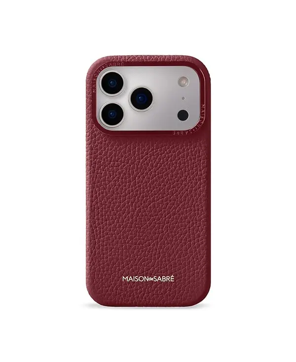 MAISON DE SABRE Leather Phone Case - Plum Red