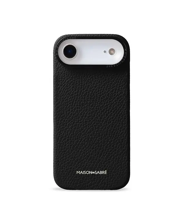 MAISON DE SABRE Leather Phone Case - Black Caviar