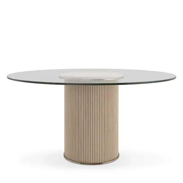 CARACOLE Rhythm Round Glass Top Dining Table