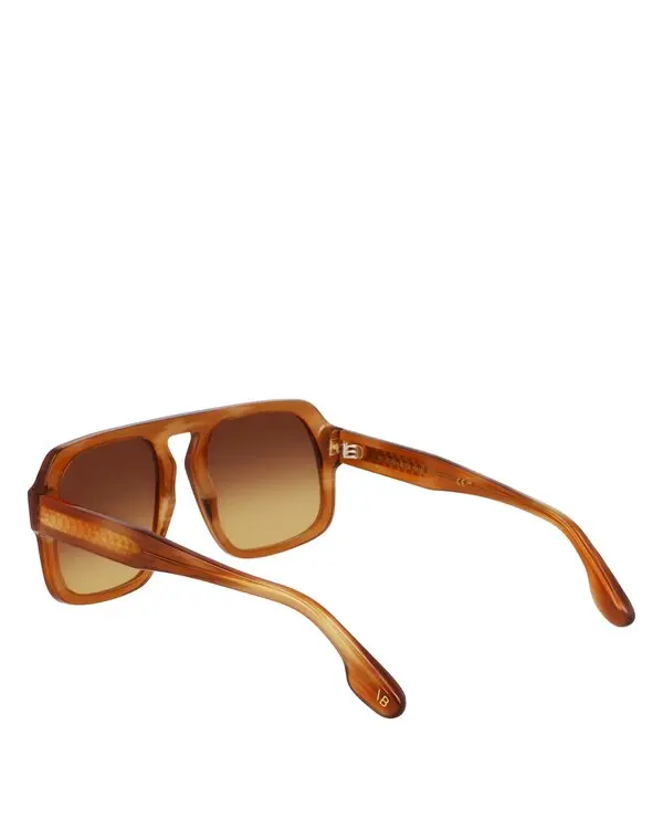 Victoria Beckham Rectangular Sunglasses, 53mm - Honey Brown Horn