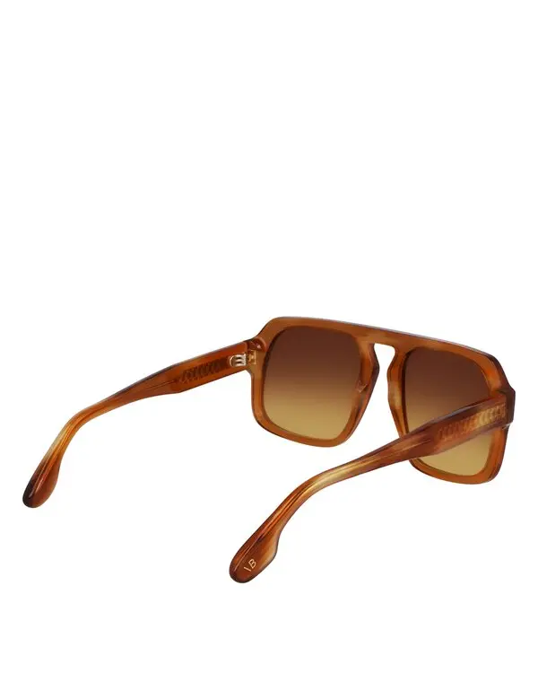 Victoria Beckham Rectangular Sunglasses, 53mm - Honey Brown Horn