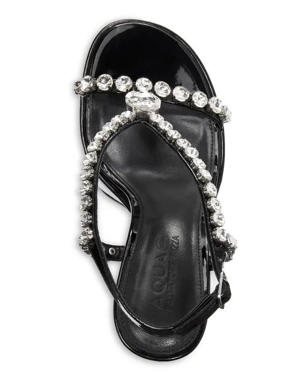 Aqua Platform High Heel Sandals - Black