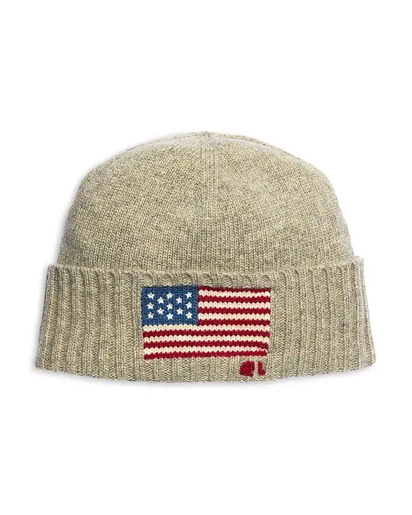 Ralph Lauren Flag Beanie - Andover Heather