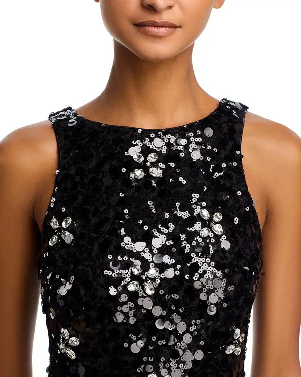 Aqua Sequin Mini Dress