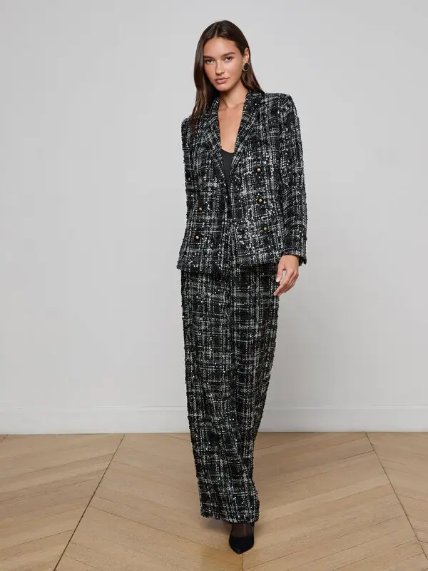 L'Agence Colin Sequined Tweed Blazer