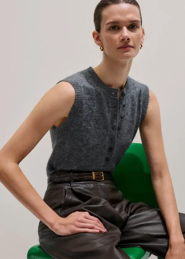 ME+EM Henley Straight Knit Vest