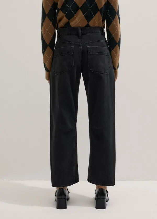 ME+EM Patch Pocket Straight Leg Jeans - Black Wash