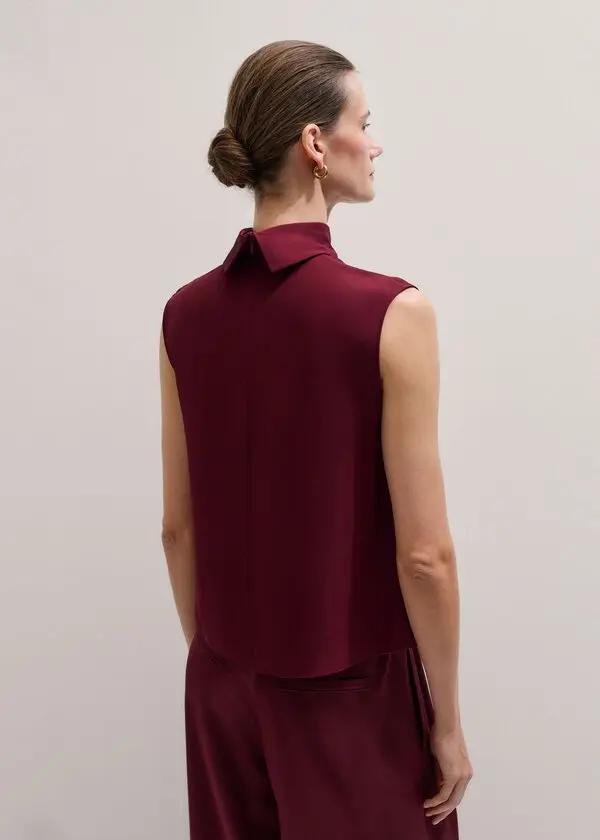 ME+EM Sleeveless Silk Top With Scarf