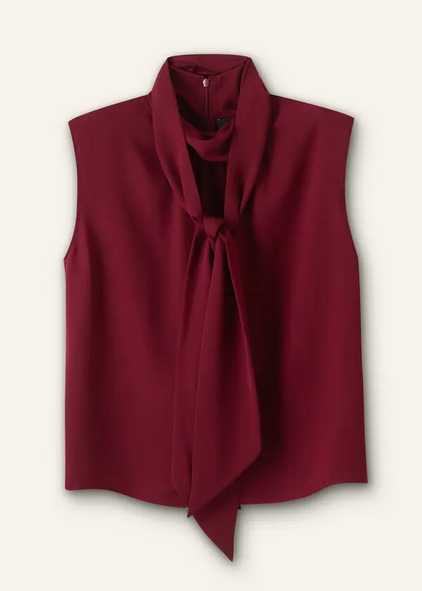 ME+EM Sleeveless Silk Top With Scarf