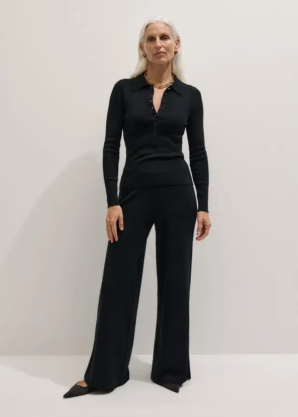 ME+EM Silk Knit Evening Palazzo Pant
