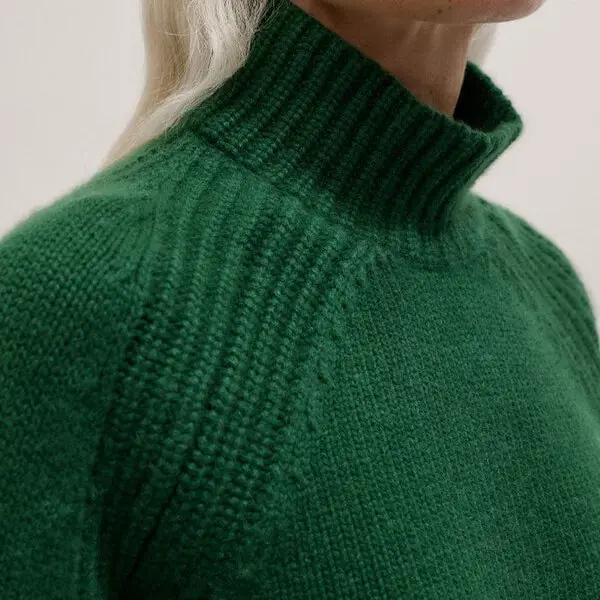 ME+EM Cashmere High Neck Jumper - Eden Green