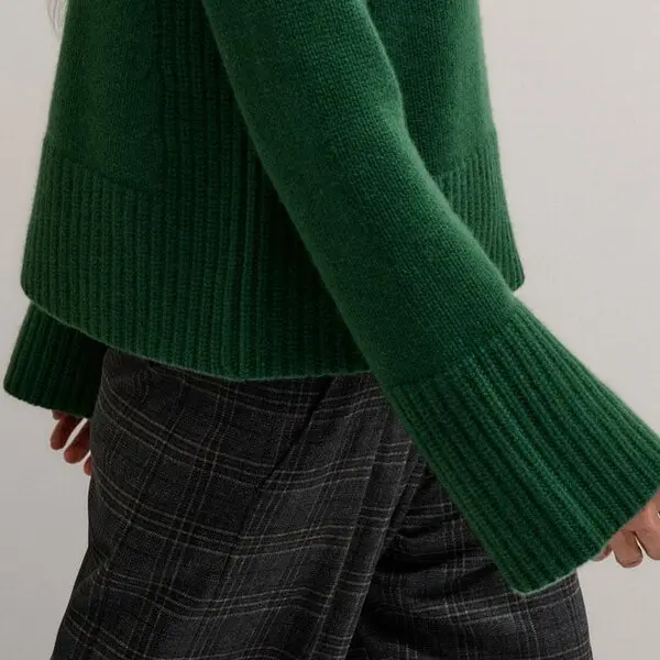 ME+EM Cashmere High Neck Jumper - Eden Green