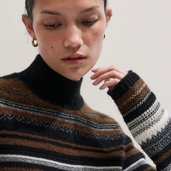 ME+EM Textured Stitch High Neck Jumper