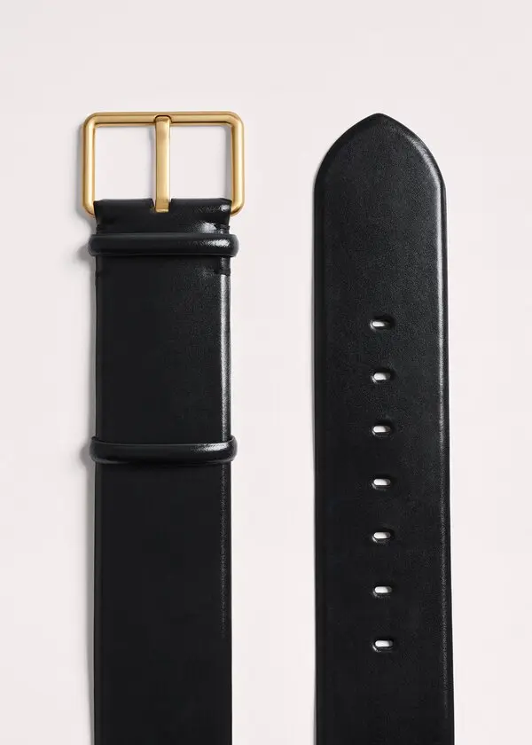ME+EM Extra Wide Leather Waist Belt - Black