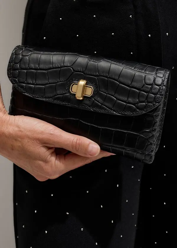 ME+EM Croc-print 5-way Belt Bag - Black