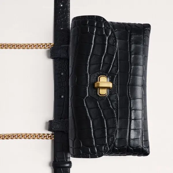 ME+EM Croc-print 5-way Belt Bag - Black
