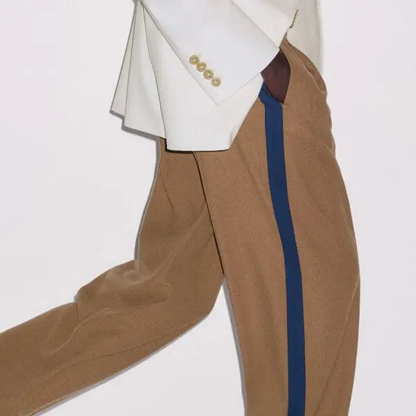 ME+EM Wool Straight-leg Pleat Front Trousers - Camel
