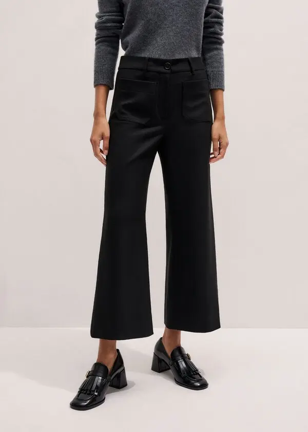 ME+EM Patch Pocket Cropped Kick Flare Trousers