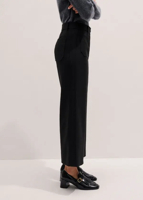 ME+EM Patch Pocket Cropped Kick Flare Trousers