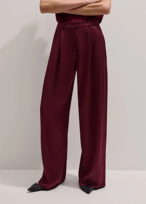 ME+EM Pleated Straight-leg Trousers