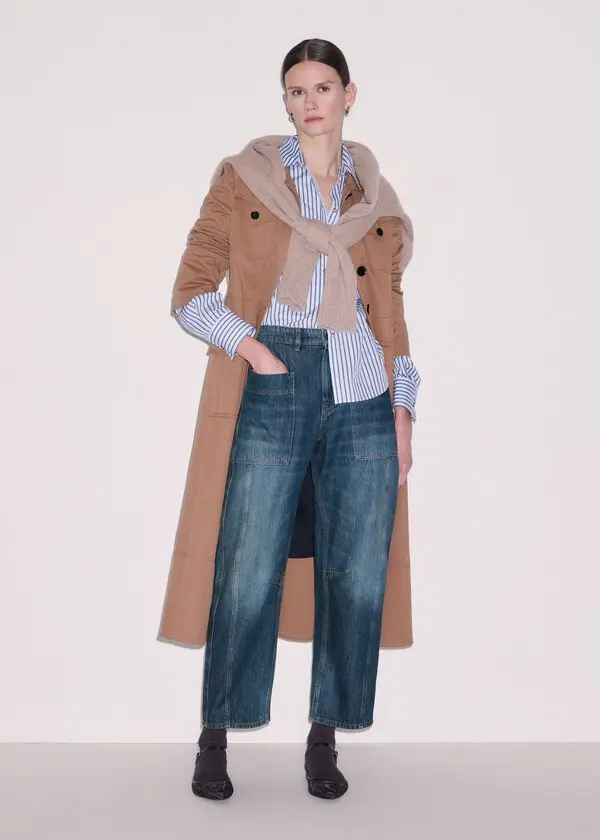 ME+EM Patch Pocket Straight Leg Jean - Authentic Mid Blue Wash