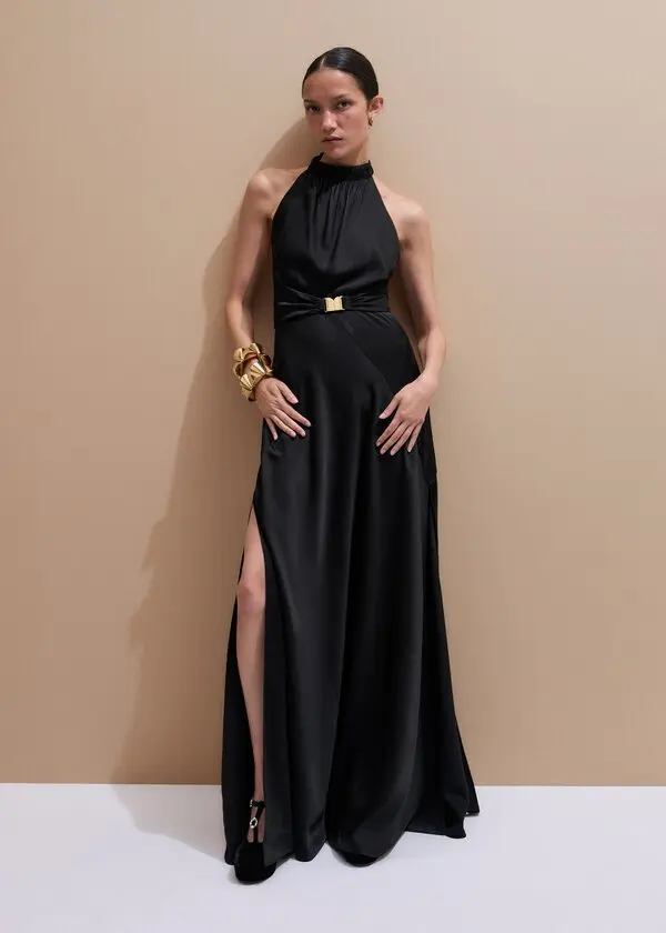 Me+Em Draped Full-Length Dress - Black - 30% Off | Editorialist