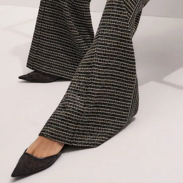 ME+EM Stripe Tweed Zip-front Top
