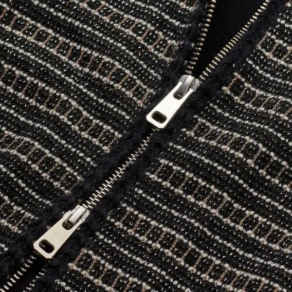 ME+EM Stripe Tweed Zip-front Top