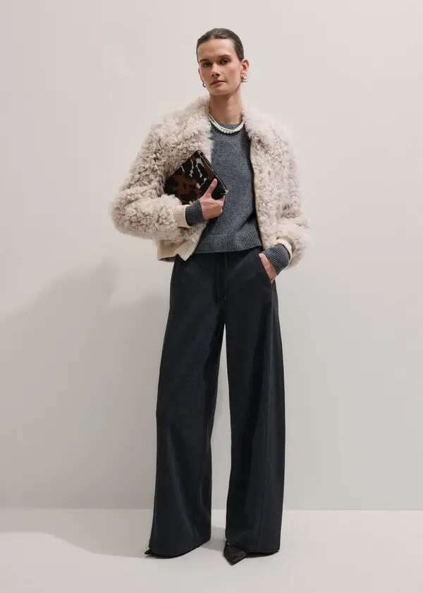 ME+EM Herringbone Barrel-leg Trousers
