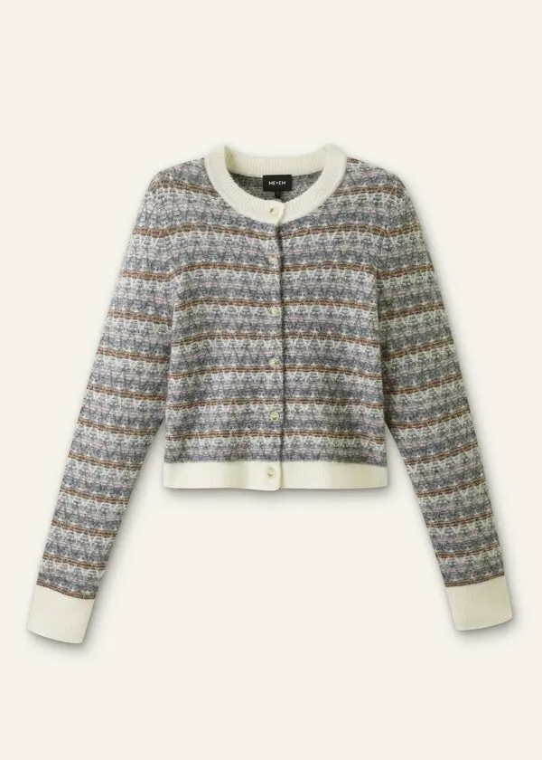 ME+EM Jacquard Knit Crop Cardigan