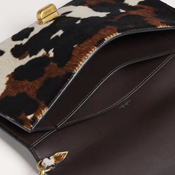 ME+EM Cow Print Envelope Clutch - Dark Brown Multi