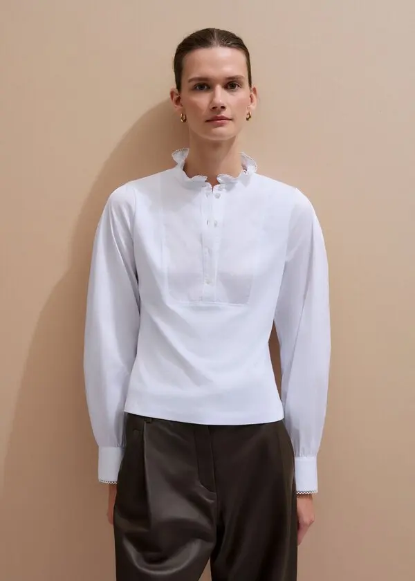 ME+EM Frill Neck Layering Blouse
