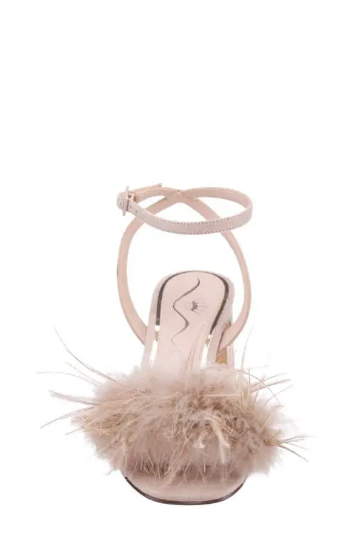 Nina Ankle Strap Feathered Sandals - Alamo Tan