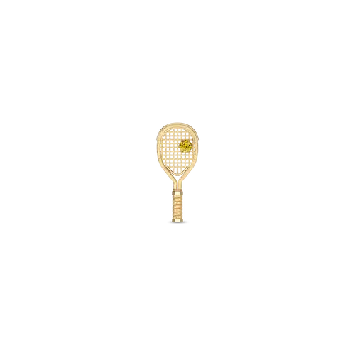 PASCAL Tennis Racket Stud Earrings - Gold/yellow Diamond